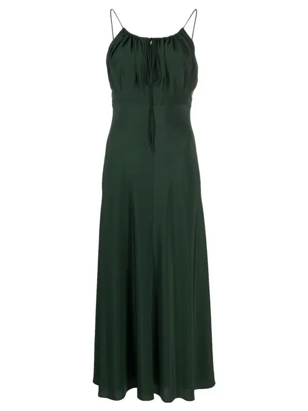 TOTEME Gathered Silk Midi Dress - Black