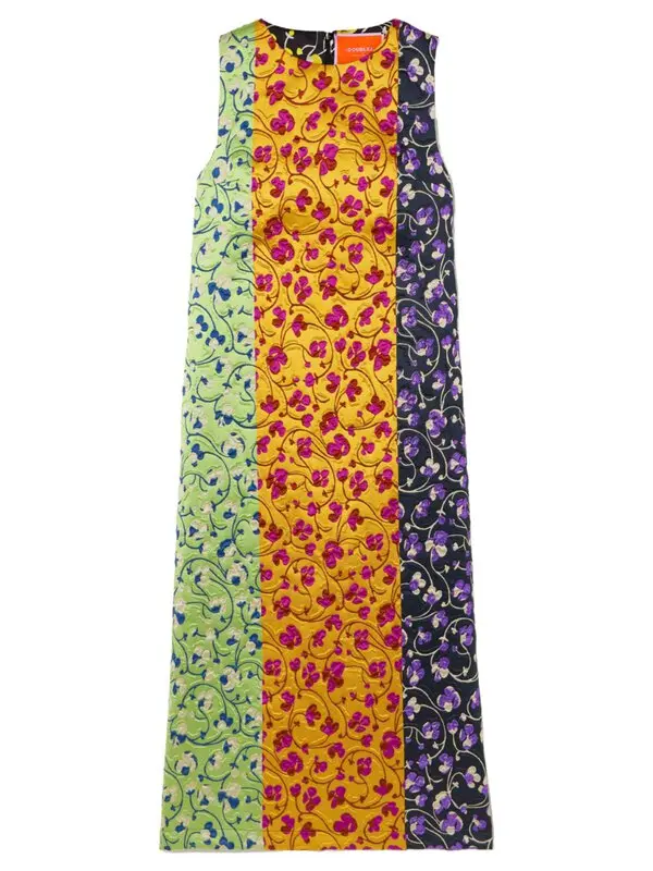 La DoubleJ Patchwork Floral Embroidered Maxi Dress - Multi-color