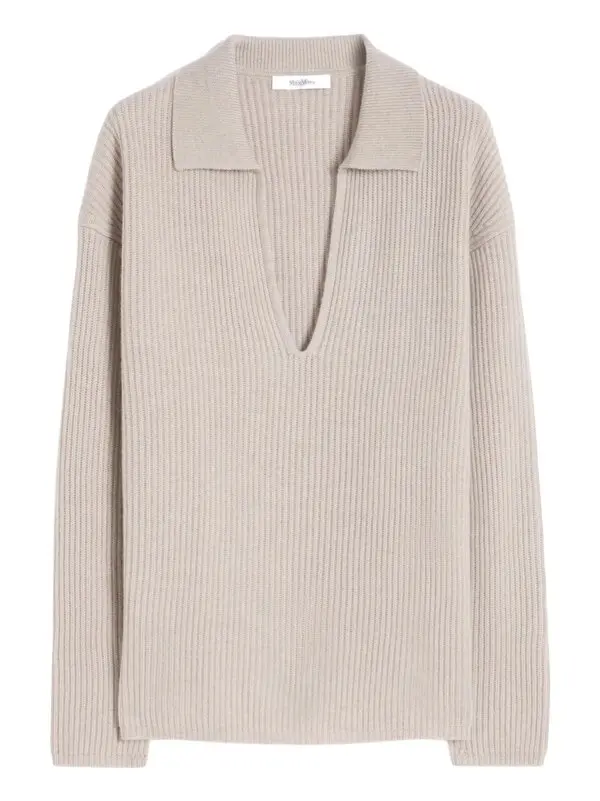 Max Mara Long-sleeved Cashmere Sweater - Beige