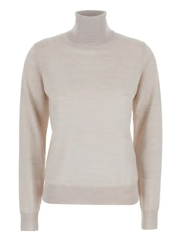 P.a.r.o.s.h Roll Neck Long Sleeve Sweater - Beige