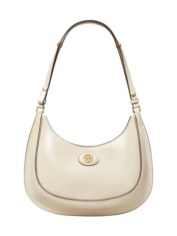 Tory Burch Logo Plaque Shoulder Bag - Nude