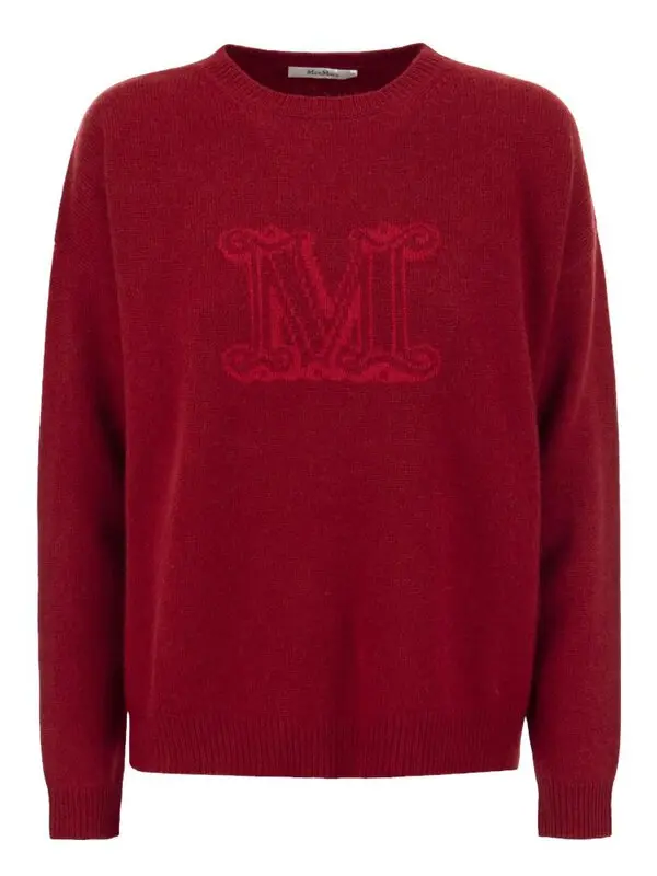Max Mara Cashmere Monogram Sweater - Red