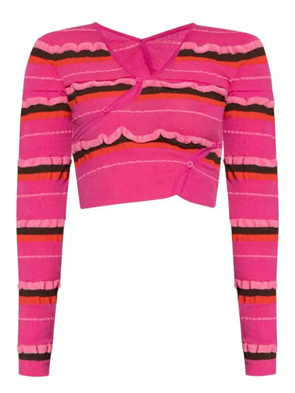 Jacquemus Striped Cropped Cardigan - Pink