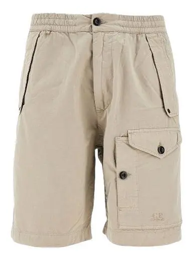 C.P. COMPANY Classic Logo Embroidered Cargo Shorts - Nude