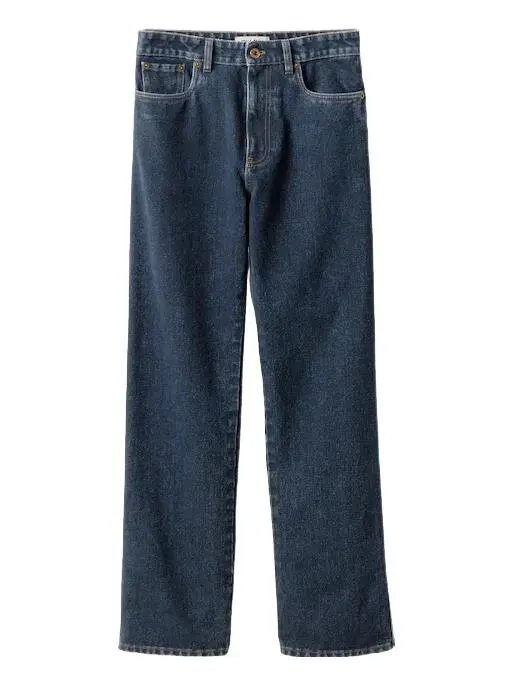 Miu Miu Flocked Denim Jeans - Blue