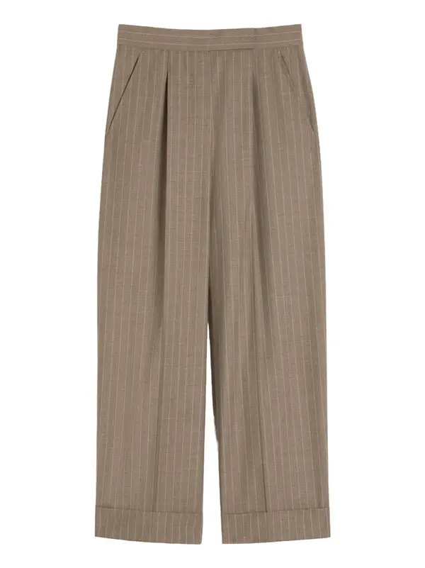 Max Mara Tailored Pinstripe Trousers - Hazelnut Brown