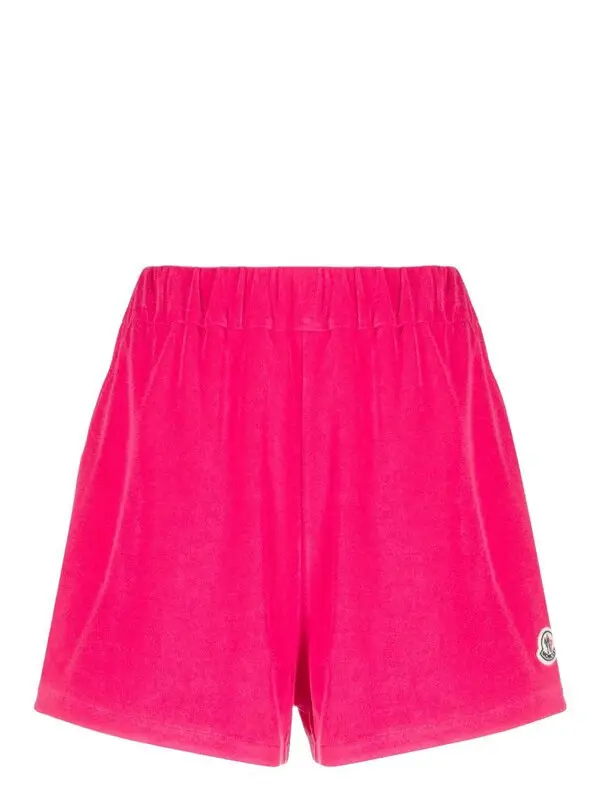 Moncler Terrycloth Shorts With Logo Detail - Purple-red
