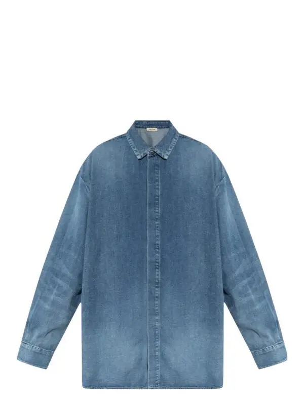 Fear Of God Vented Denim Shirt - Blue