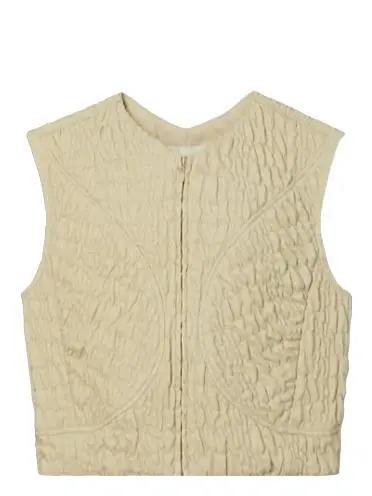Tory Burch Quilted Sleeveless Vest - Nude