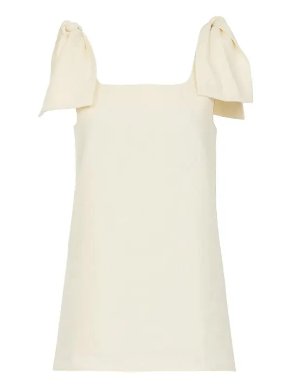 Chloé Bow-strapped Square-neck Tank Top - Nude