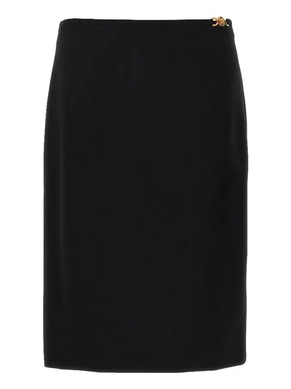 Versace Medusa Plaque Midi Skirt - Black
