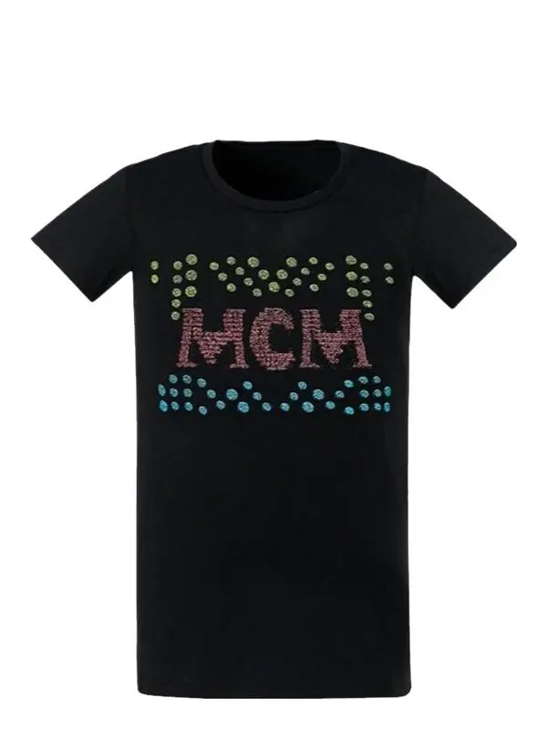 Mcm Embellished Logo T-shirt - Black