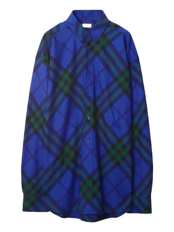 Burberry Vintage-check Patterned Button-up Shirt - Blue