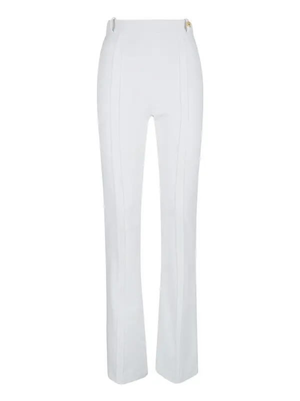 Elisabetta Franchi Logo Charm Flared Pants - Ivory