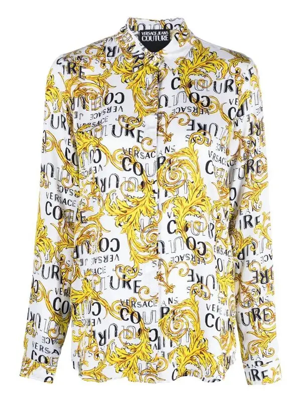 Versace All-over Printed Long-sleeved Shirt - White
