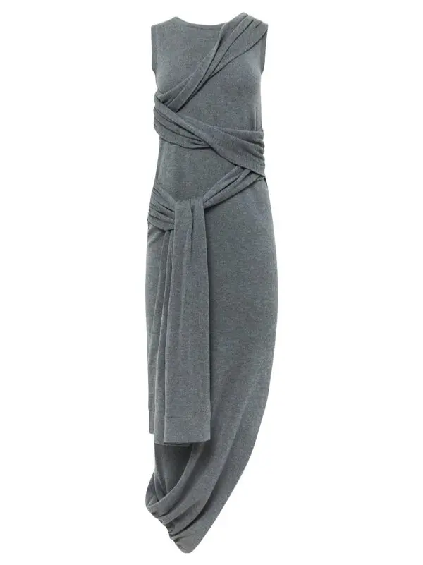 J.W.ANDERSON Jw Anderson Tie-detail Sleeveless Dress - Charcoal-grey
