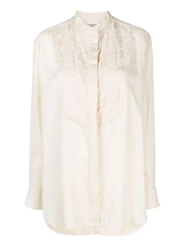 Isabel Marant Étoile Britten Embroidered Long-sleeved Shirt - Ecru