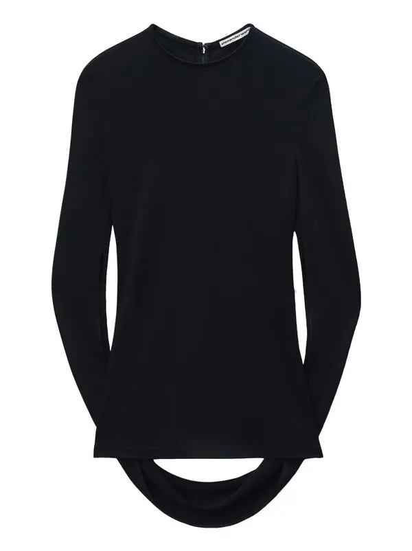 Alexander Wang Drape Back Long-sleeved Top - Black