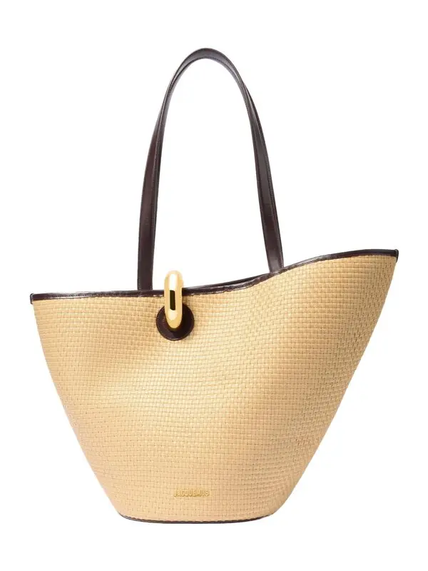Jacquemus The Bambola Logo Plaque Bucket Bag - Nude