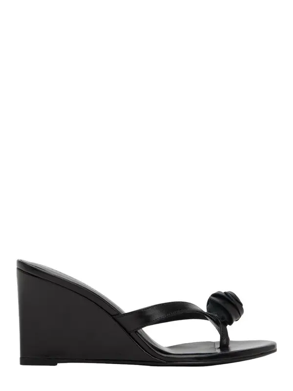 Magda Butrym Open-toe Flower Wedge Sandals - Black