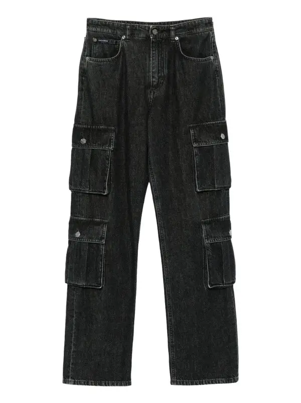 Dolce & Gabbana Straight Leg Cargo Jeans - Black