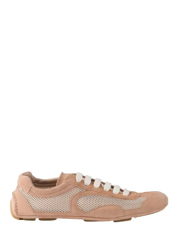 Prada Mesh-panelled Lace-up Sneakers - Opal