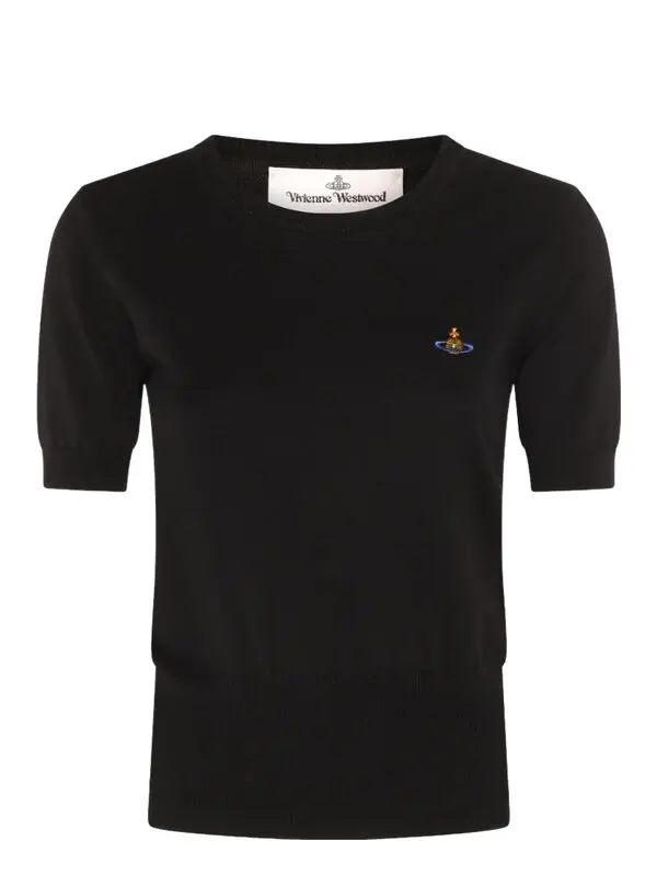 VIVIENNE WESTWOOD Embroidered Knit Top - Black