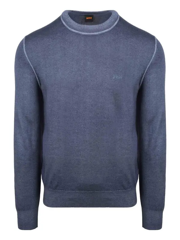 Hugo Boss Crew Neck Long Sleeve Sweater - Blue