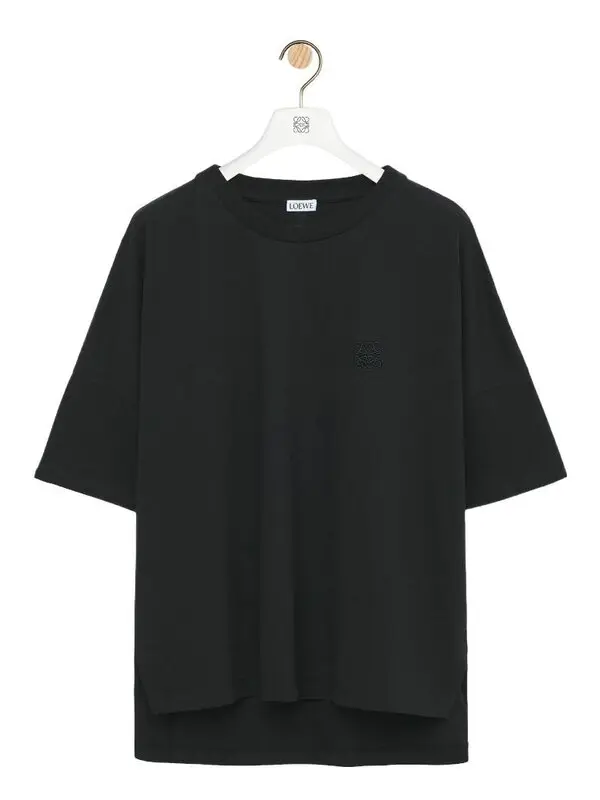 Loewe Boxy Fit T-shirt With Anagram Embroidery - Black