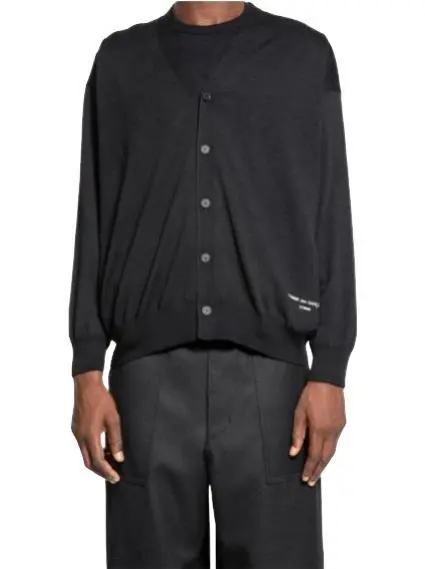 Comme Des Garçons Homme V-neck Knitted Cardigan - Black