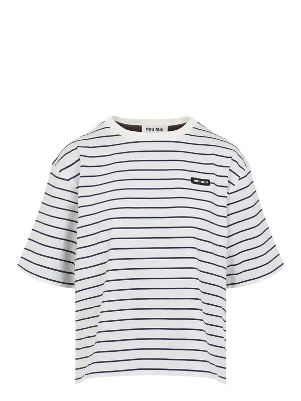 Miu Miu Striped Short-sleeved T-shirt - No