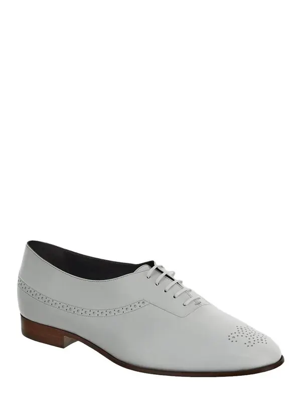 Celine Aucourt Perforated Oxford In Kidskin - Optical White