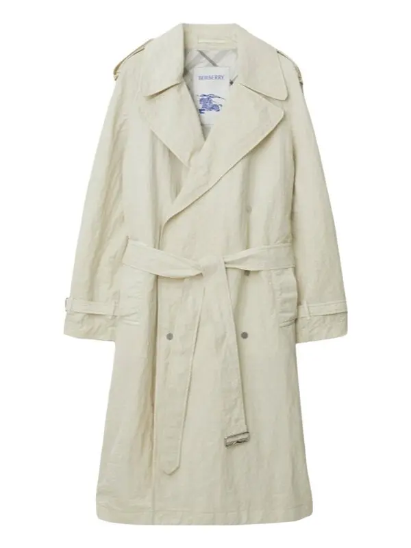 Burberry Double-breasted Belted Trench Coat - Soap Color