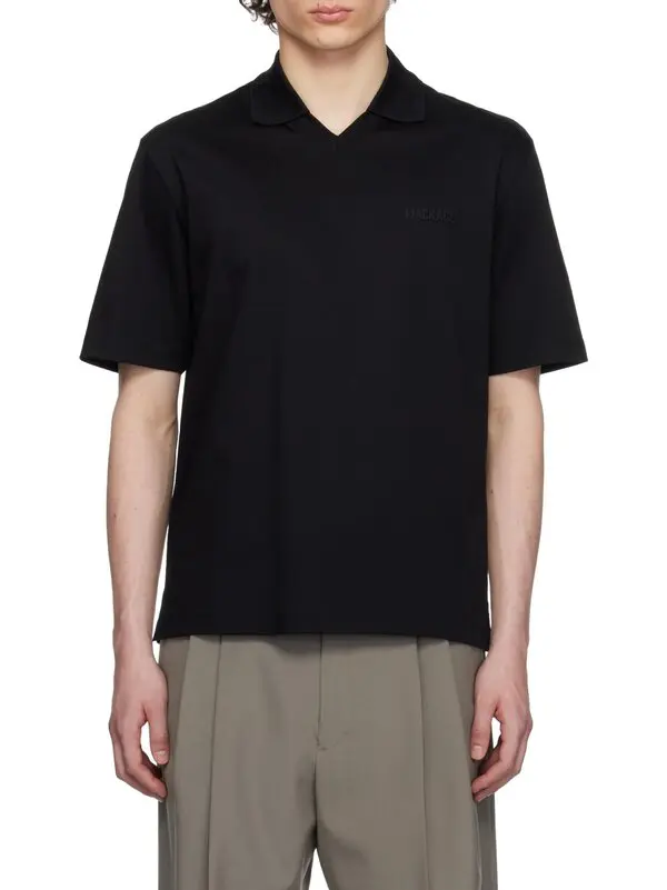 Mackage V-neck Short Sleeved Polo Shirt - Black