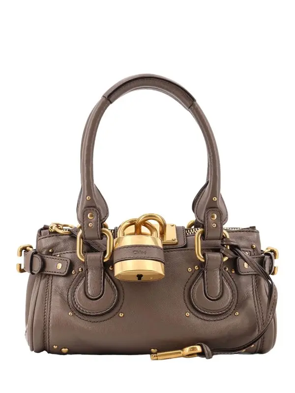 Chloé Mini Padlock Shoulder Bag - Flannel Grey