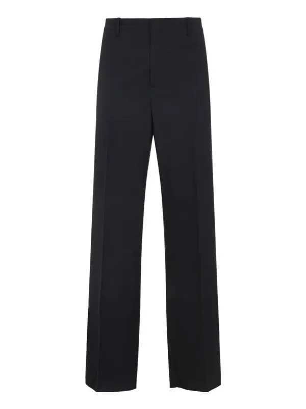 Bottega Veneta Fine Wool Straight Leg Pants - Black
