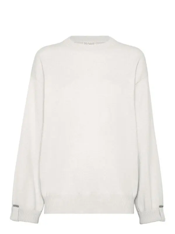 Brunello Cucinelli Crewneck Knitted Jumper - White