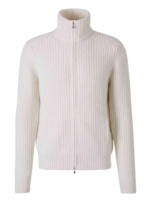 GRAN SASSO Textured Knit Cardigan - White