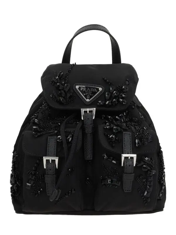 Prada Embellished Backpack - Black
