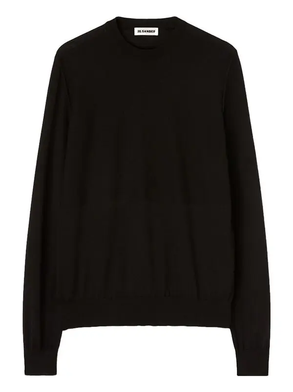 JIL SANDER Crewneck Long-sleeved Jumper - Black
