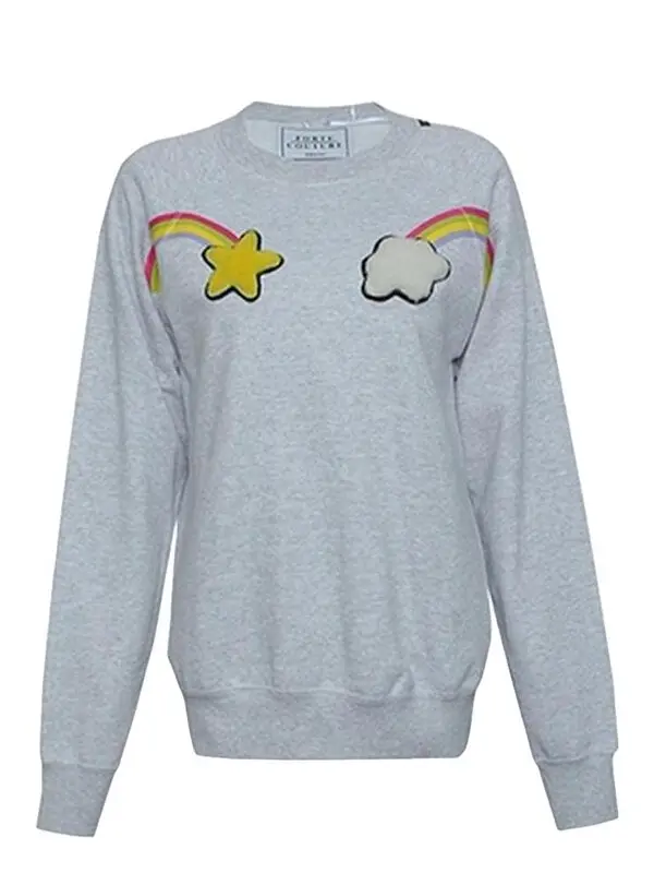 FORTE COUTURE Round-neck Printed Sweater - Gray