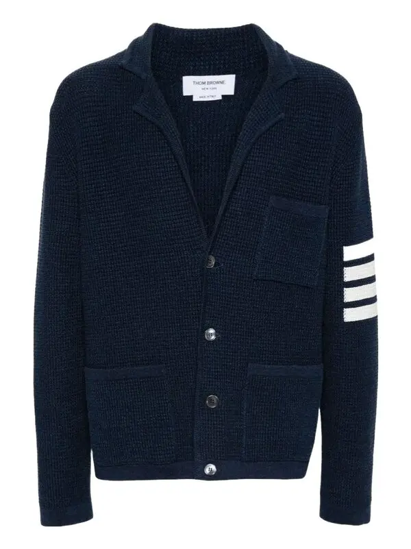 Thom Browne Four Bar Drop Shoulder Cardigan - Black