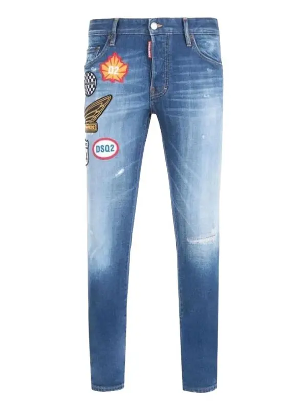 Dsquared2 Logo Label Jeans - Blue