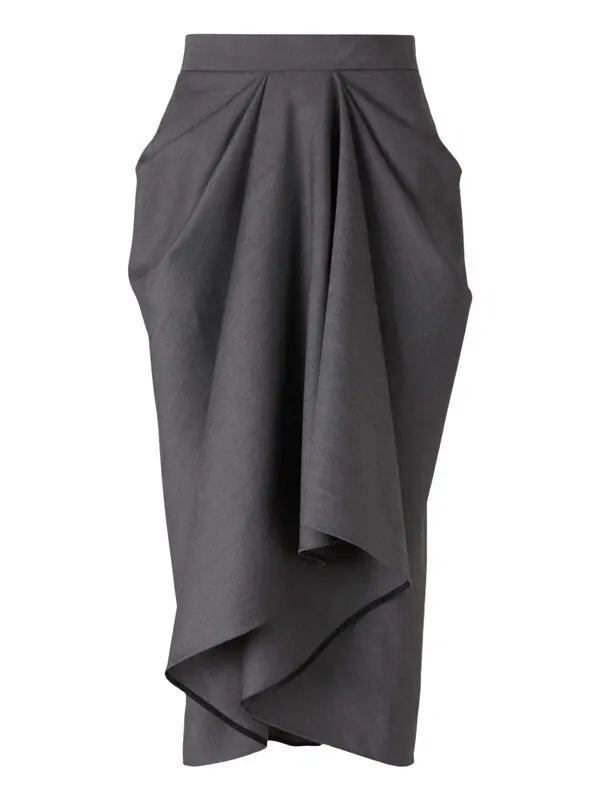 Givenchy Draped Midi Skirt - Gray