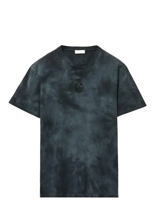 Alexander McQueen Skull Embroidered Tie-dyed T-shirt - Black