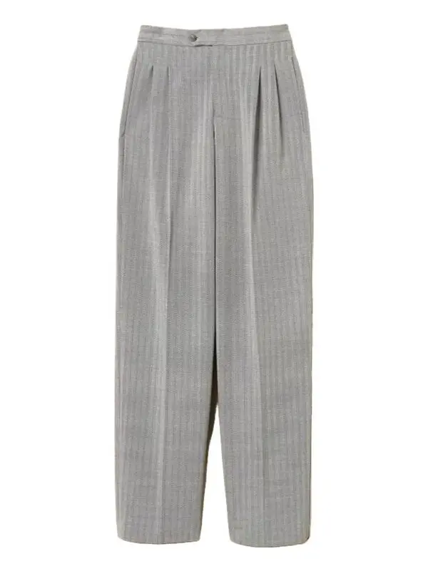 TWINSET Pinstriped Pleated Trousers - Gray