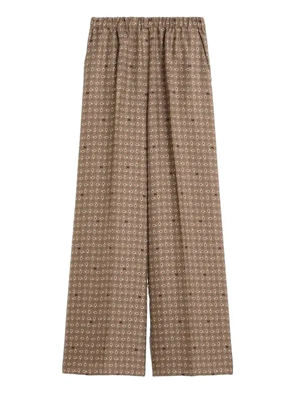 Max Mara Wide-leg Printed Trousers - Mud