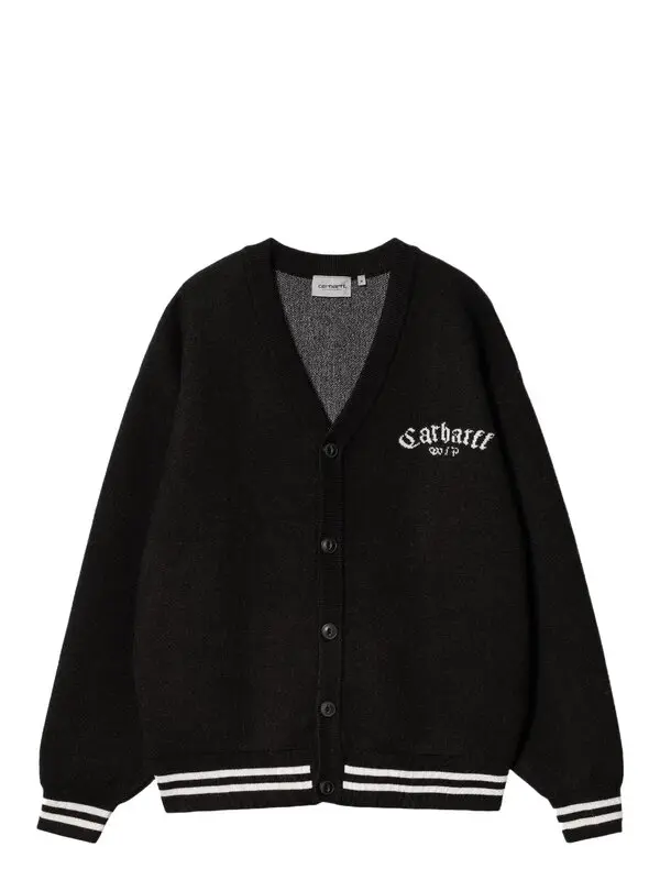 Carhartt Work In Progress Onyx Button-up Cardigan With Jacquard Detail - Black