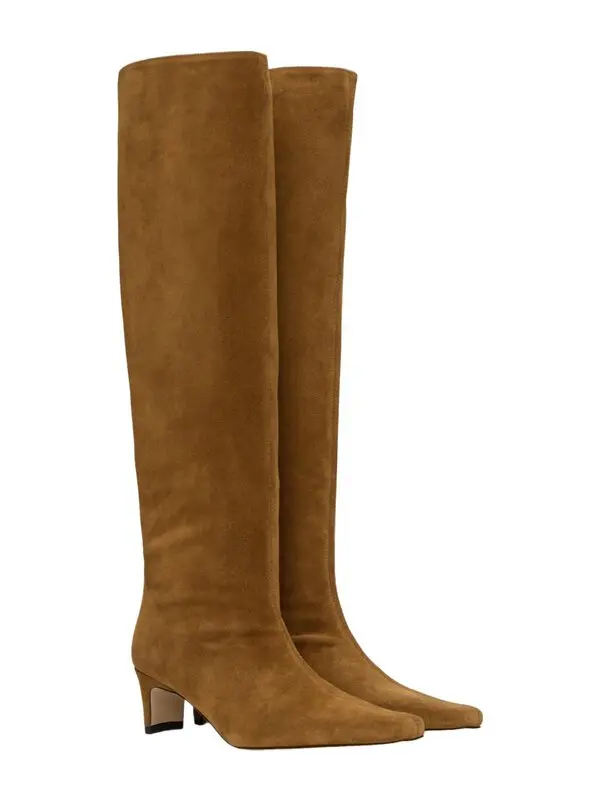 Staud Wally 45mm Suede Knee-high Boots - Brown