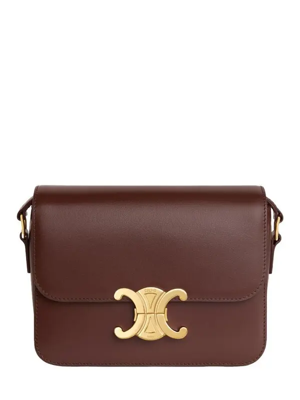 Celine Teen Triomphe Bag In Shiny Calfskin - Red